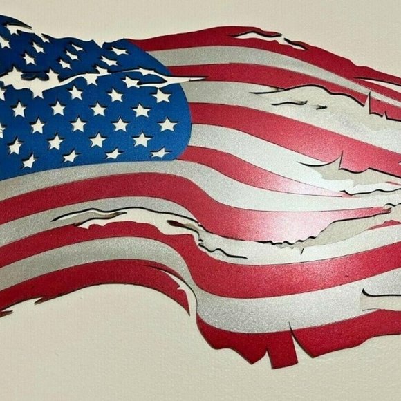 Raven Steel | Art | Raven Steel 8 Metal American Flag Tattered Distressed Old Glory Design ...